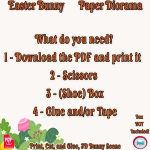 Easter Bunny Diorama | Easter Paper Craft | Bunny Shadow Box | Paper ...