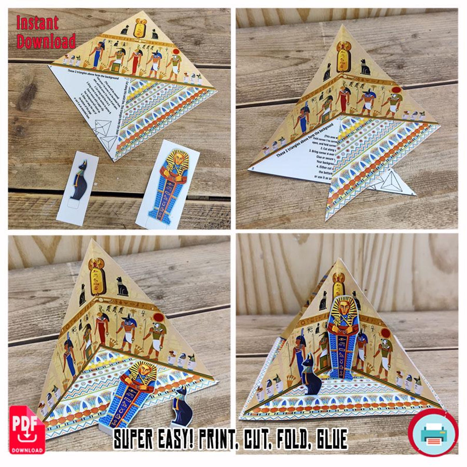 Ancient Egypt 3D Tomb & Pyramid Diorama – Printable Cut and Paste Craft ...