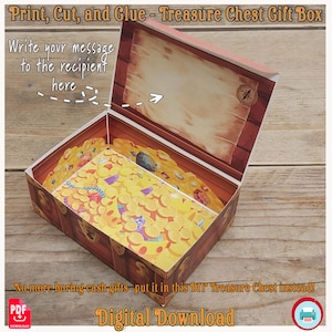 Treasure Chest, Paper Pirates Chest, Easy and Fun DIY Gift Box for Cash ...