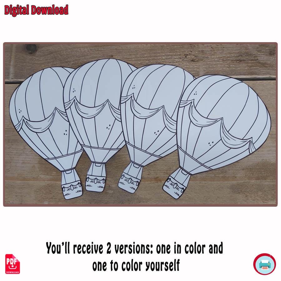 3D Hot Air Balloon Craft: Printable DIY Paper Model (PDF Template) - Etsy