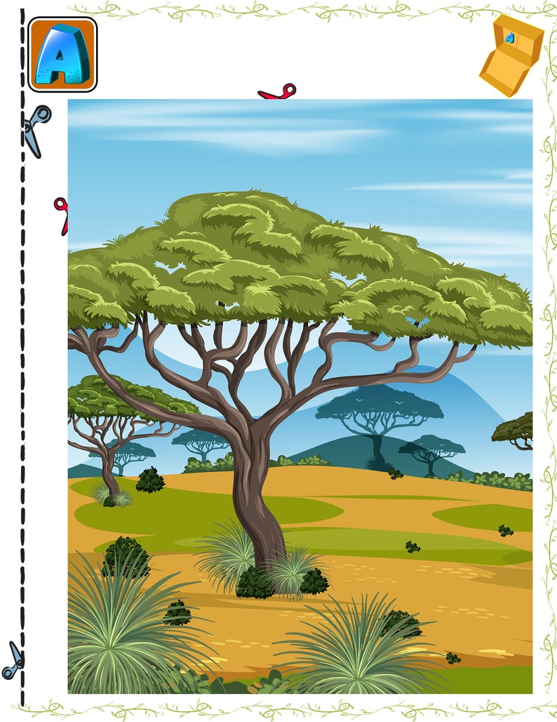 Printable Shoebox Diorama Kit, Create a Savanna Habitat, Animals ...