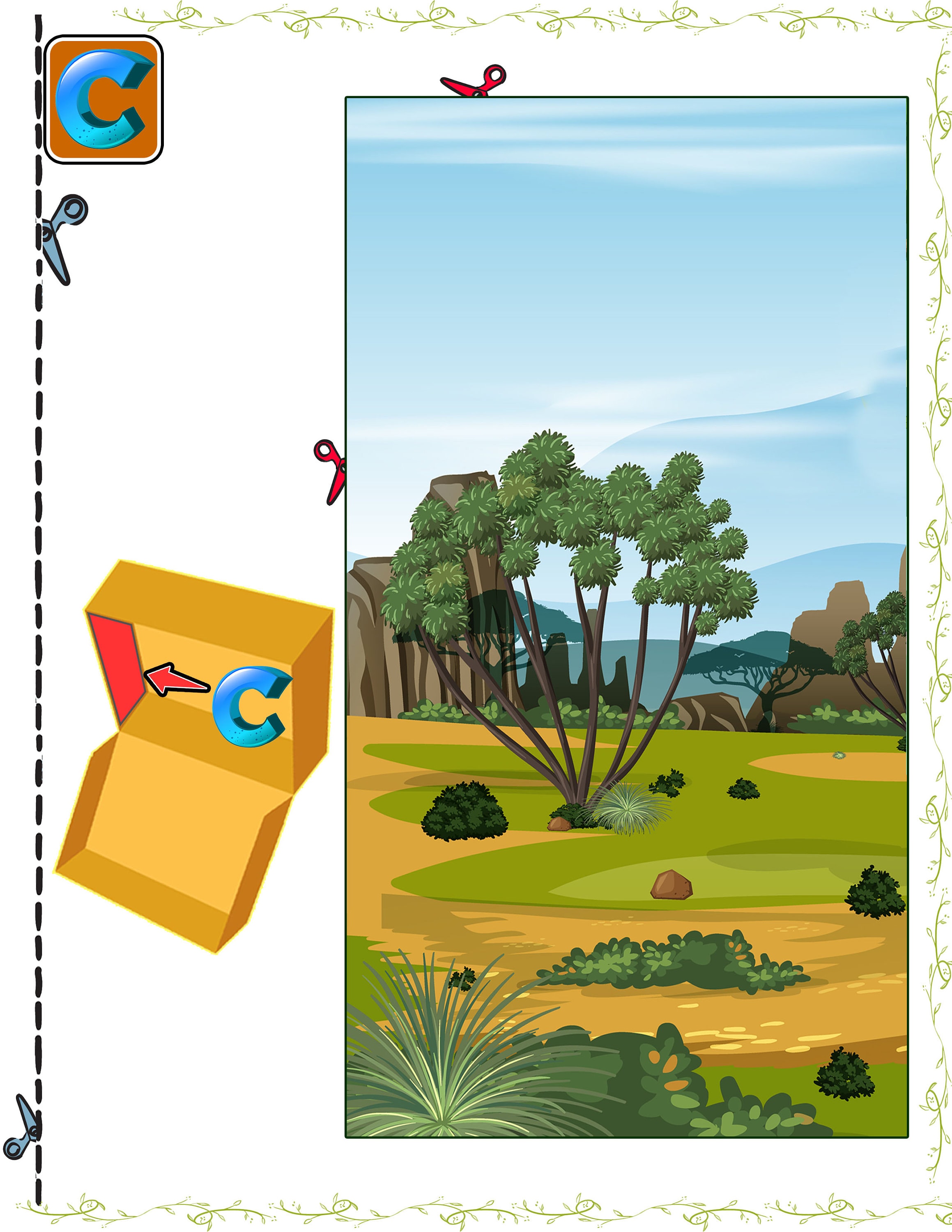 Printable Shoebox Diorama Kit, Create a Savanna Habitat, Animals ...