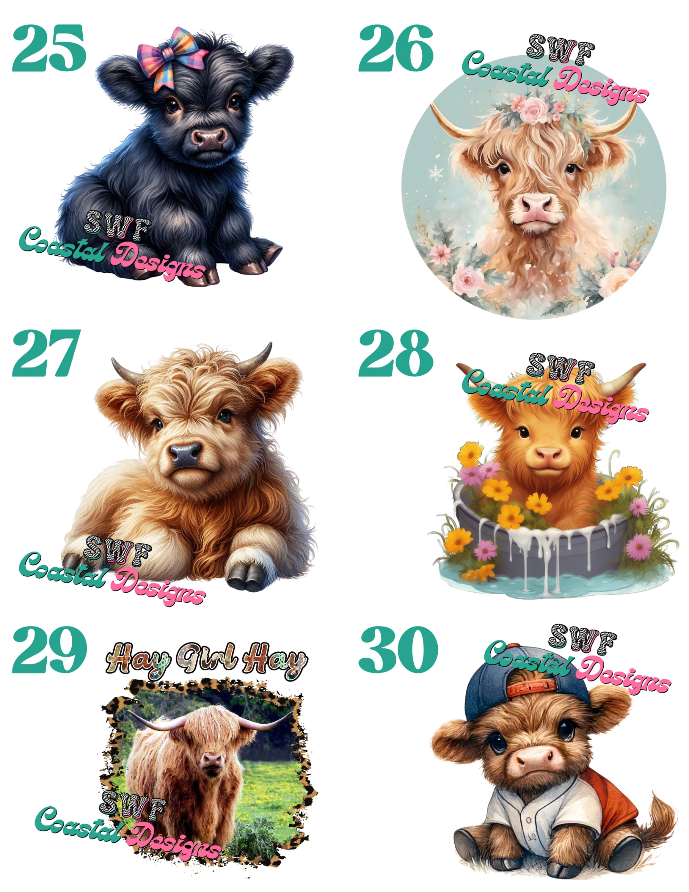 Highland Cow Cardstock, Western Freshie, Cows Cardstock, Farm Animals ...