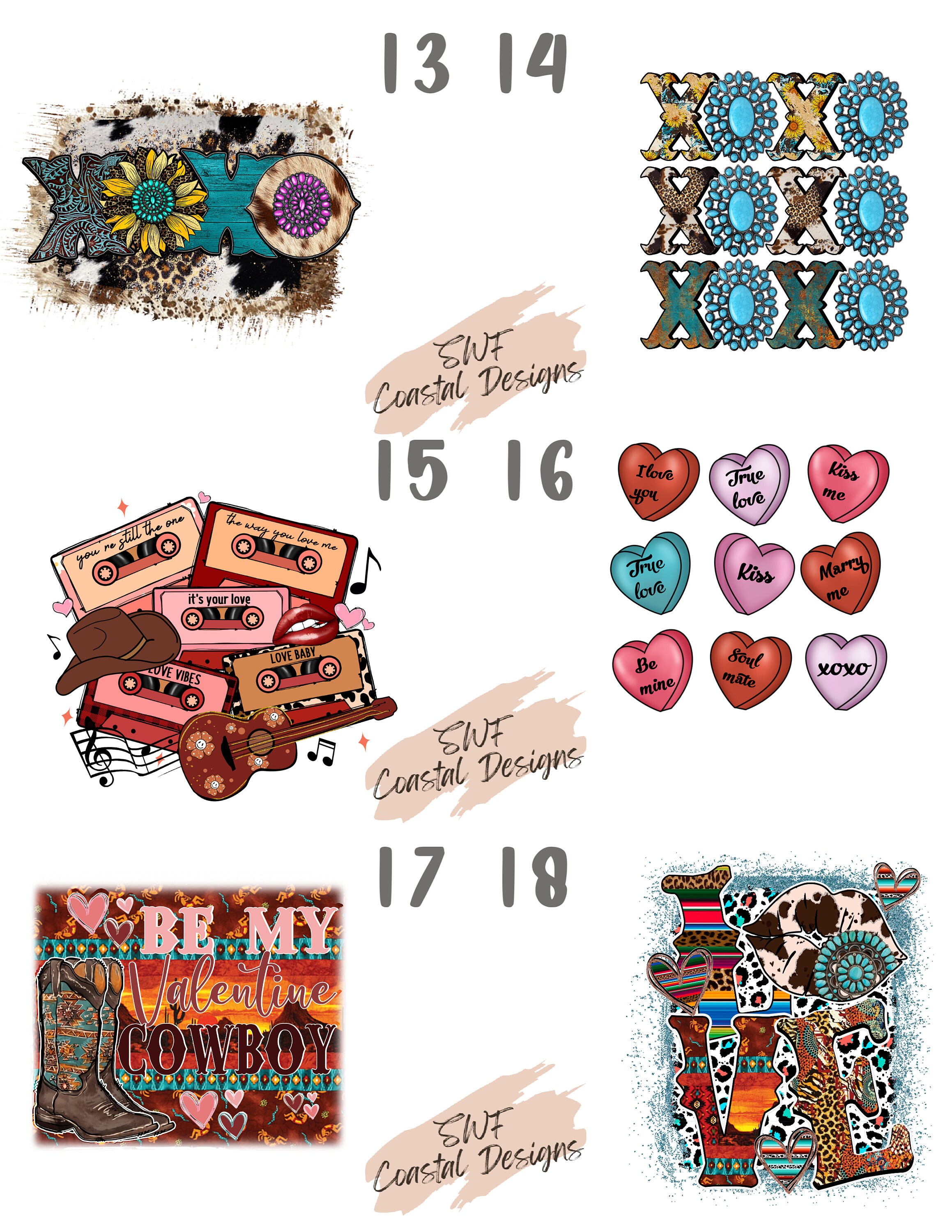 Valentines Day Cowboy Cardstock Rounds, Western Valentine's Cardstock ...