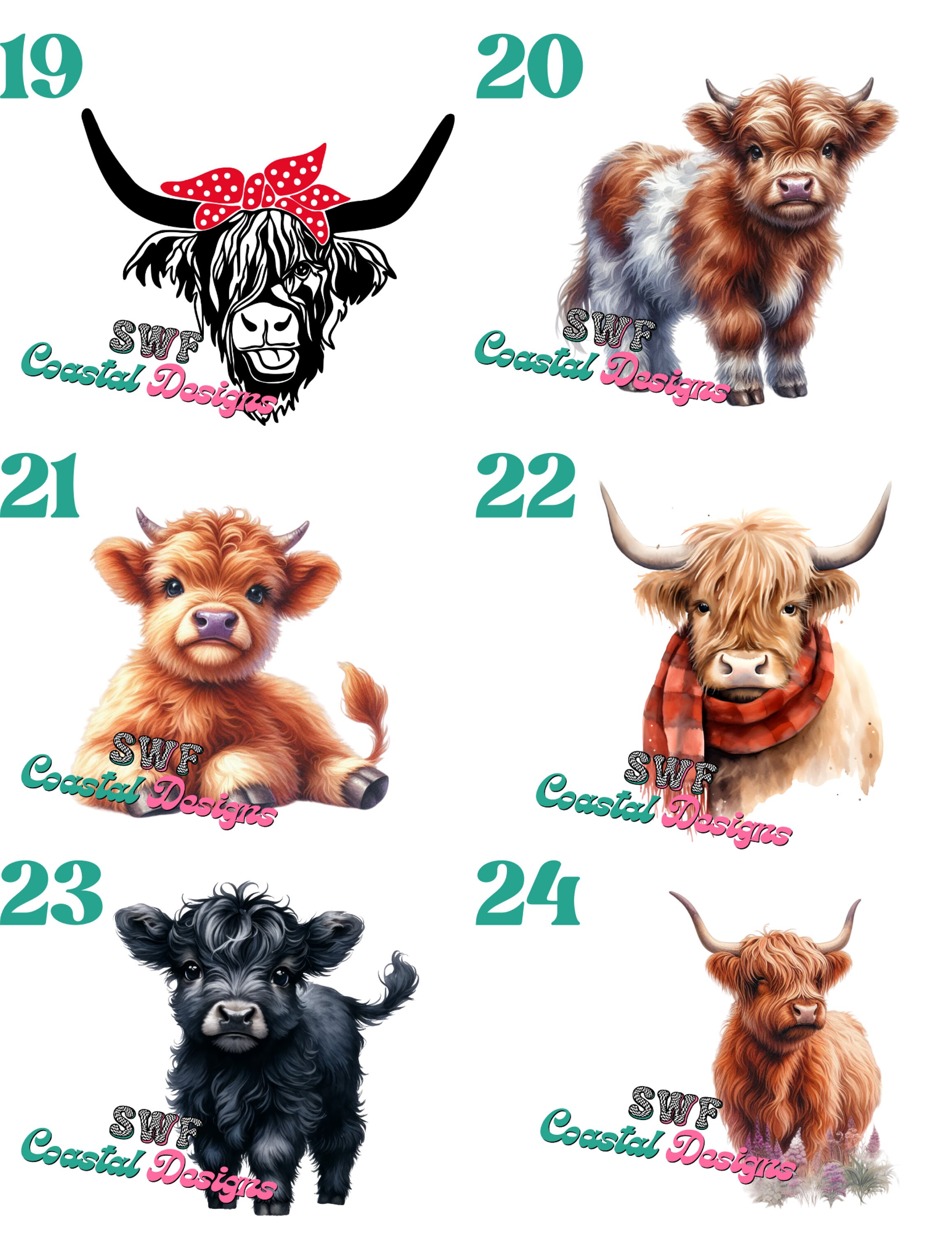 Highland Cow Cardstock, Western Freshie, Cows Cardstock, Farm Animals ...