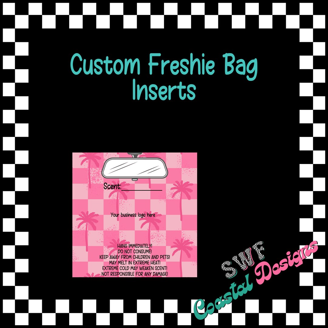 Car Freshie Package Inserts, Package Insert for Freshies, Small ...