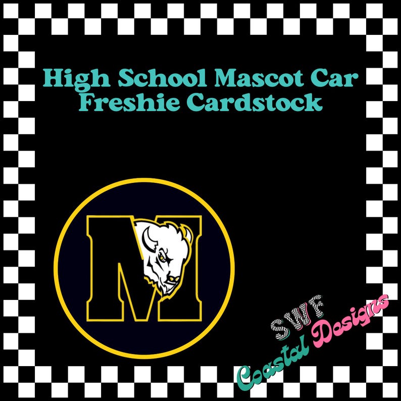 Custom School Mascot Cardstock, Buffaloes Car Freshie, School Mascot ...