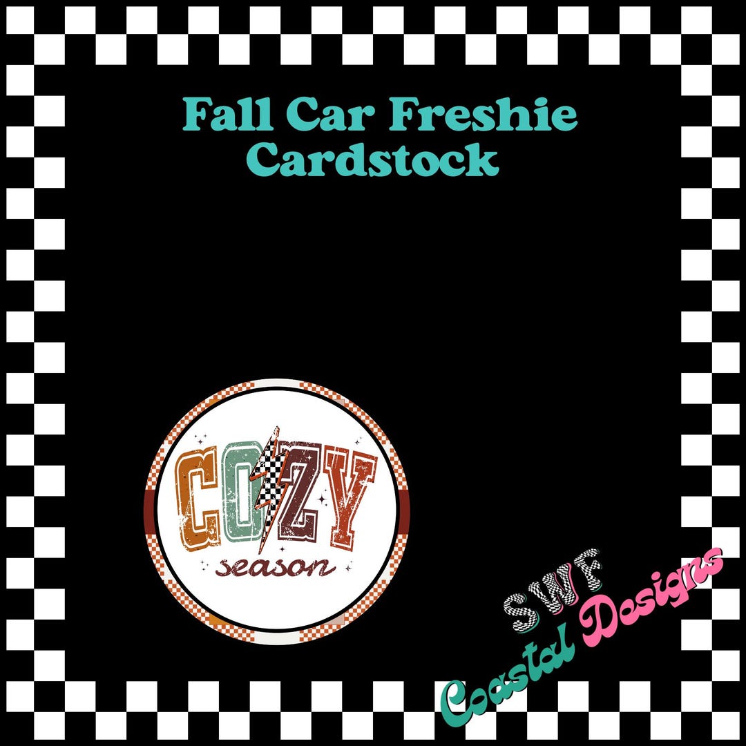 Fall Car Freshie Cardstock, Thanksgiving Cardstock, Autumn Car ...
