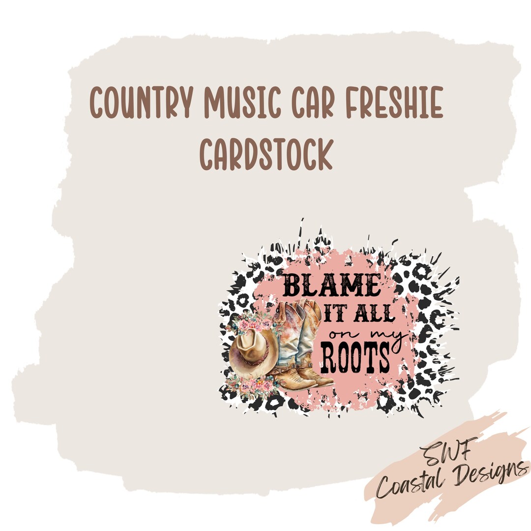 Country Music Car Freshie Cardstock | Country Songs Cardstock | Western ...
