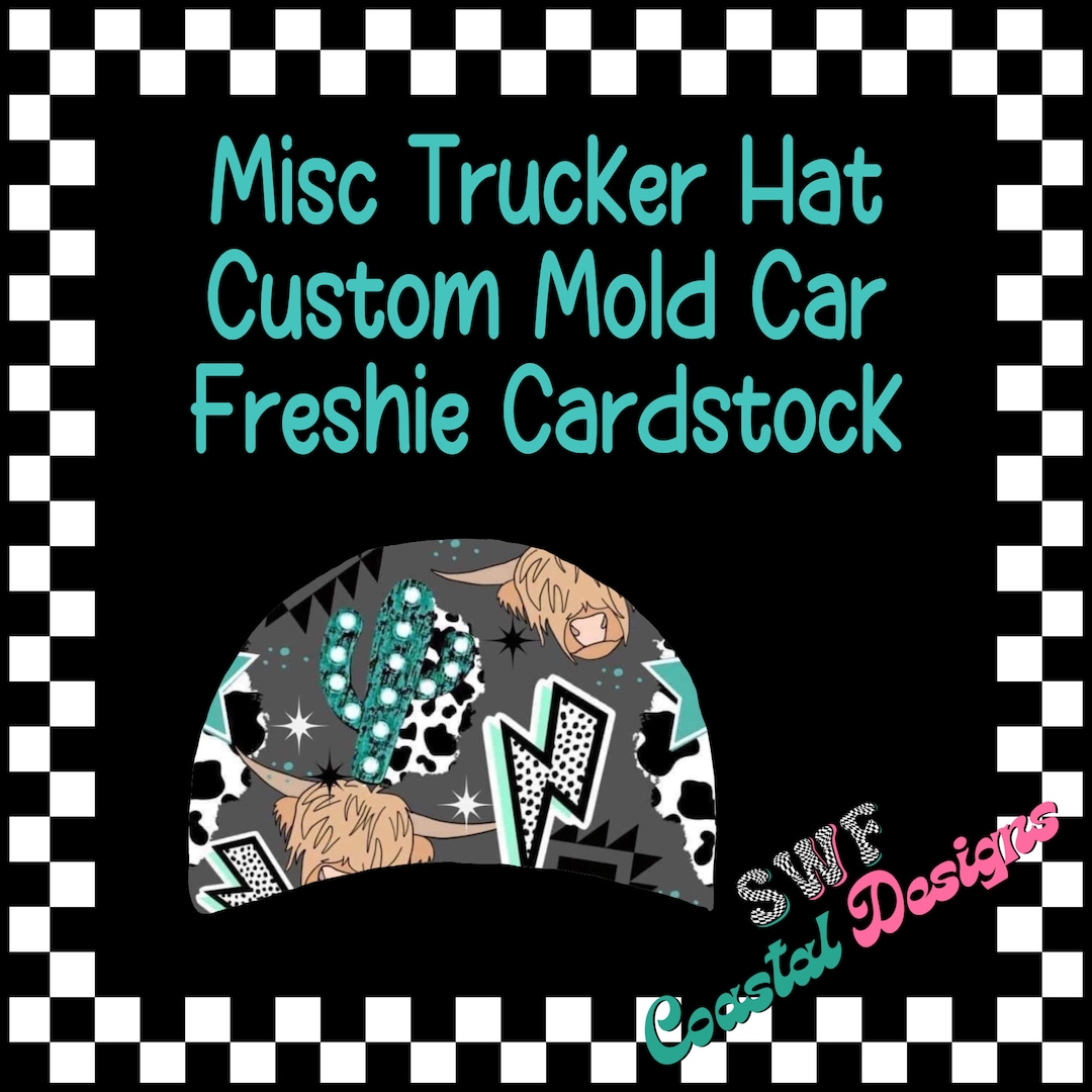 Trucker Hat Cap Cardstock, Trucker Hat Cutouts, Car Freshie Cardstock ...