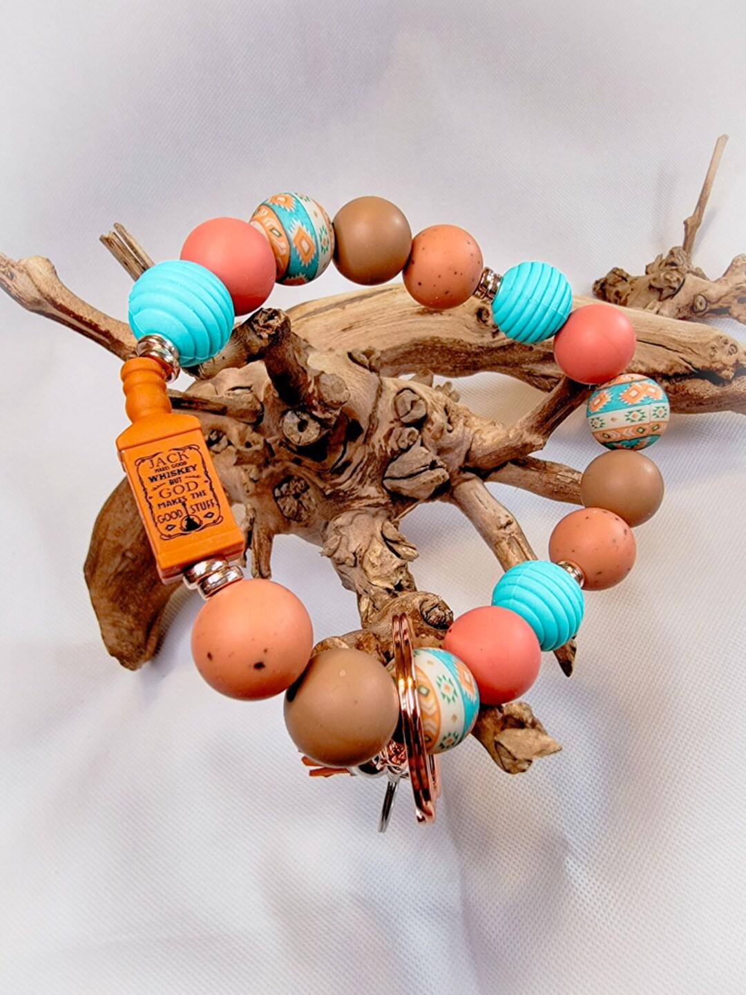 Western Bangle Wristlet * Jack Whiskey Key Ring * Bracelet Key Chain ...