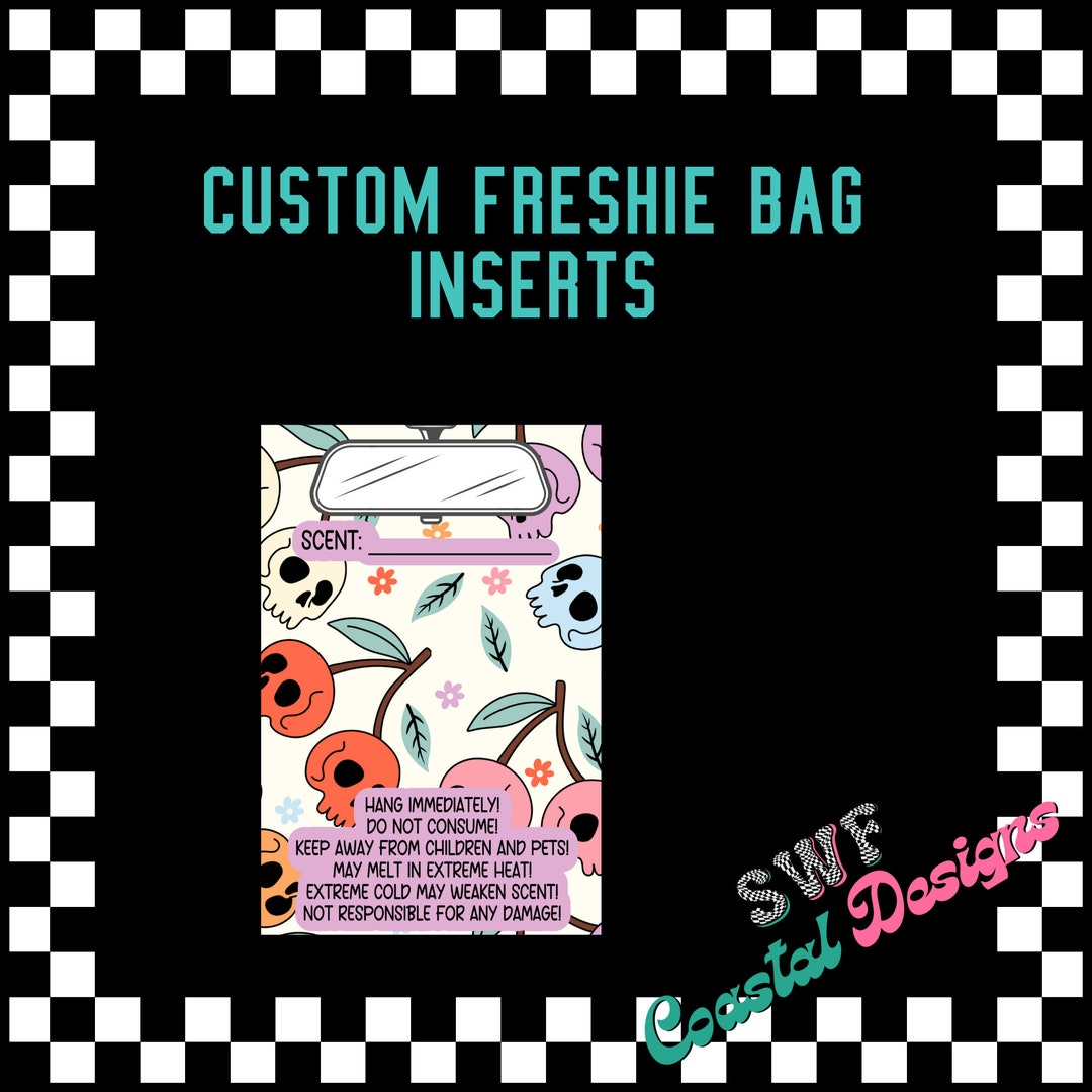 Car Freshie Package Inserts, Package Insert for Freshies, Small ...
