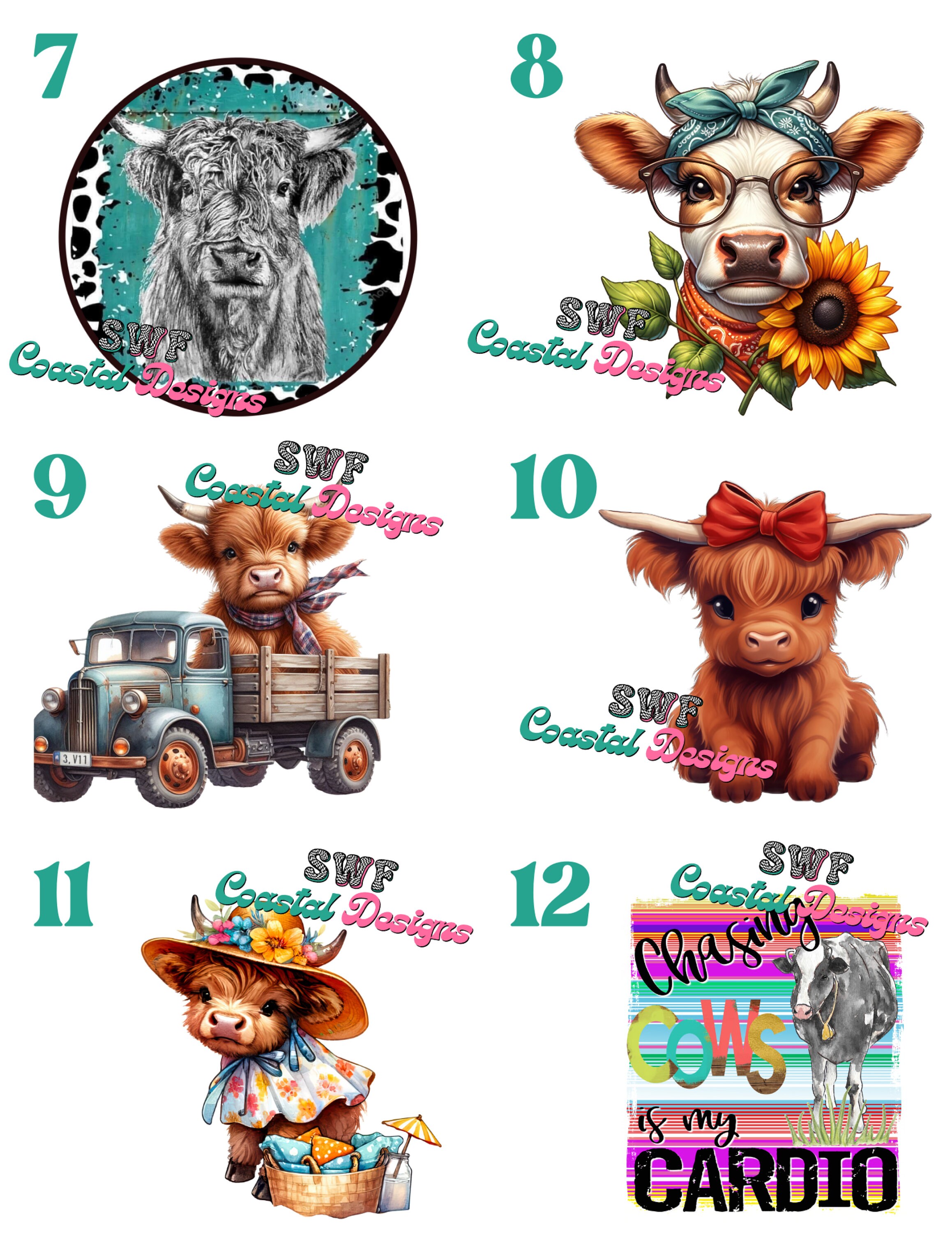 Highland Cow Cardstock, Western Freshie, Cows Cardstock, Farm Animals ...