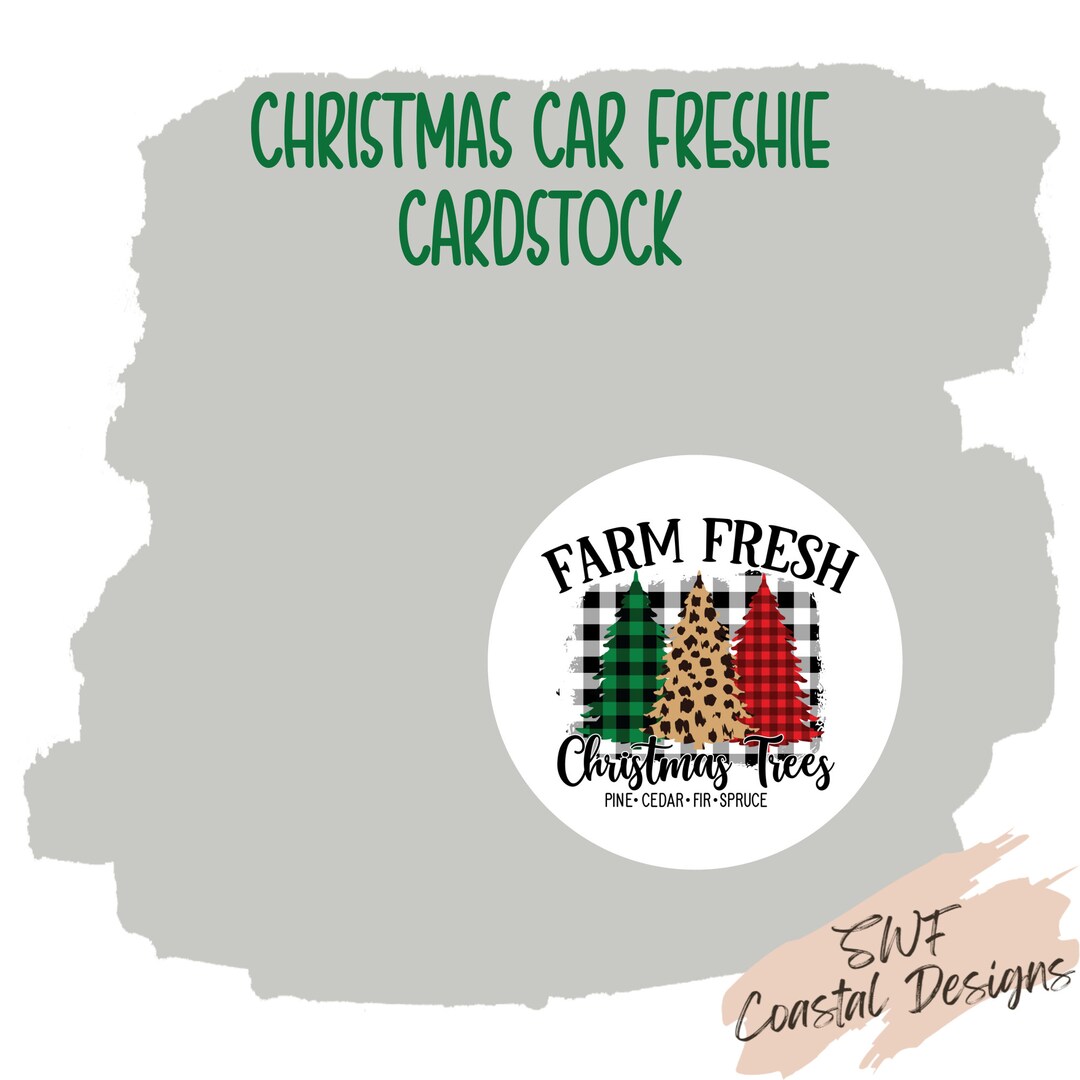 Christmas Tree Car Freshie Cardstock, Plaid Farmhouse Style (TWO for ...