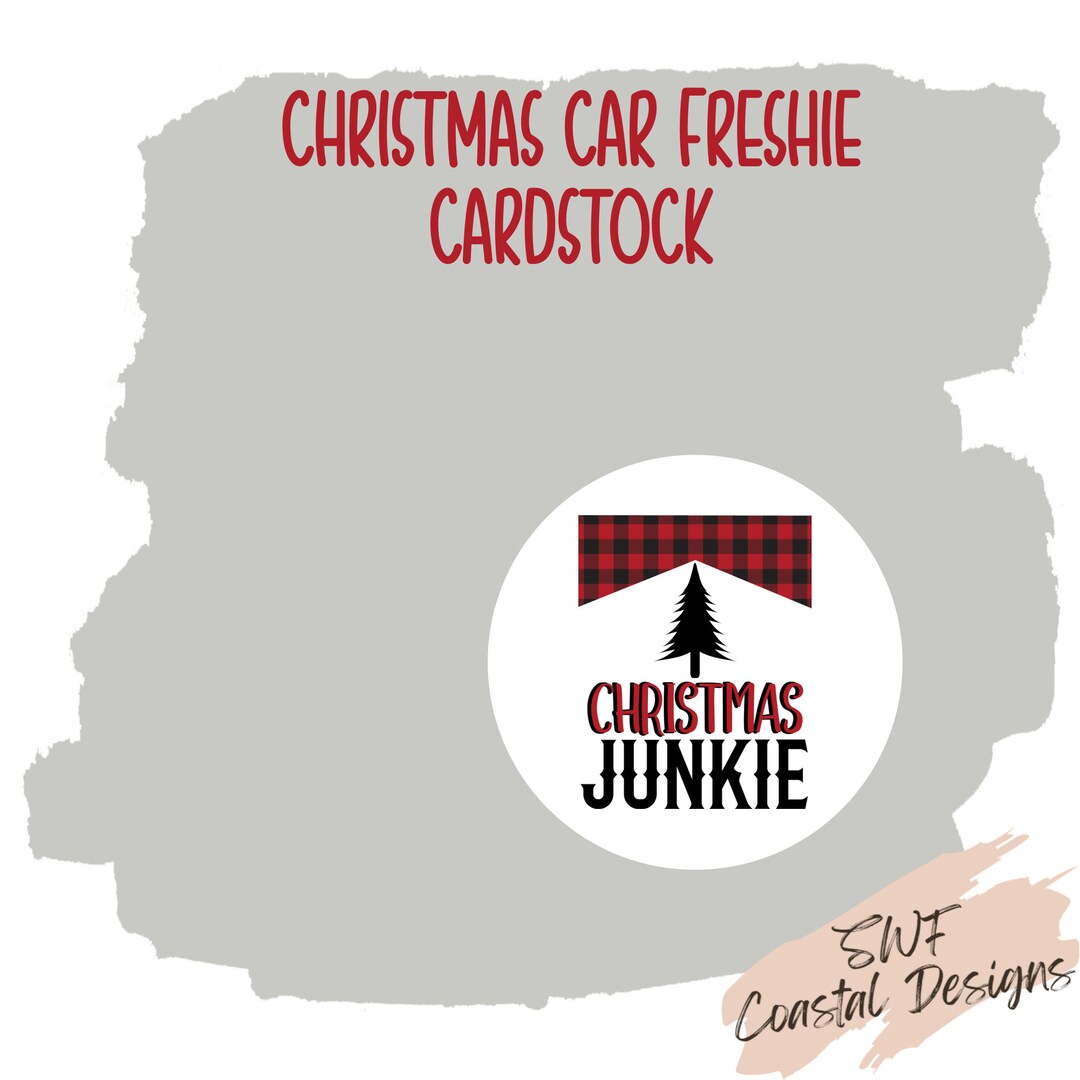 Leopard Plaid Christmas Cardstock Rounds, Christmas Theme Car Freshie ...