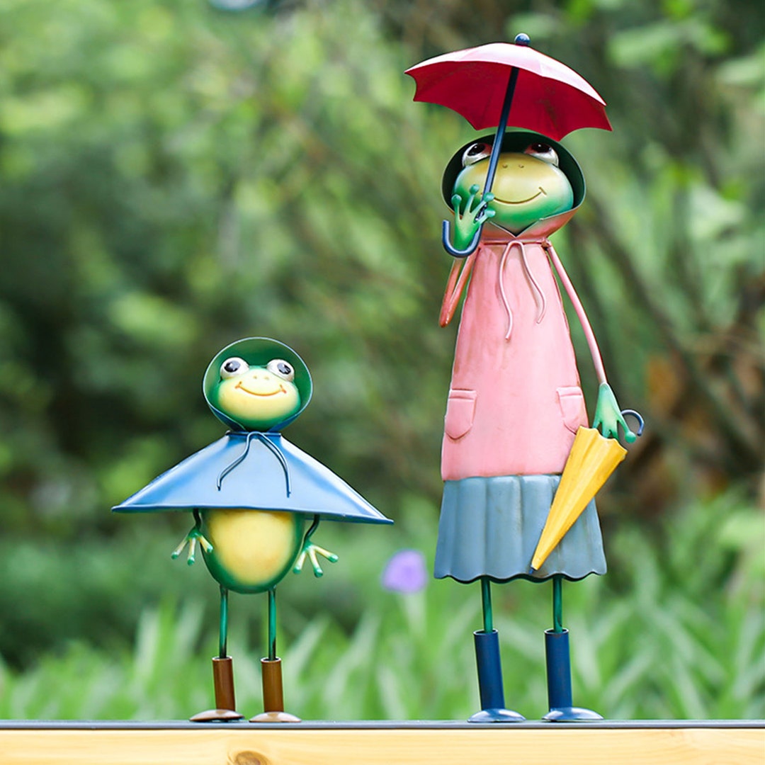 Frog Garden Decormetal Yard Art Standing Frog Figurines for - Etsy