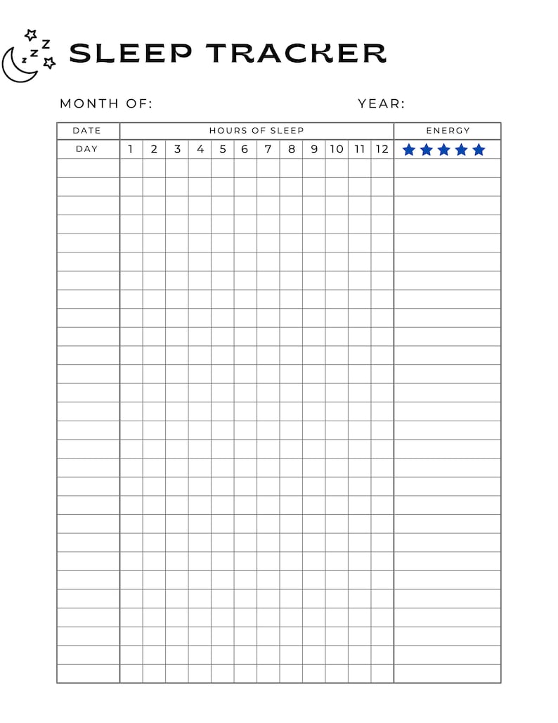 Sleep Tracker and Sleep Hygiene Handout - Etsy