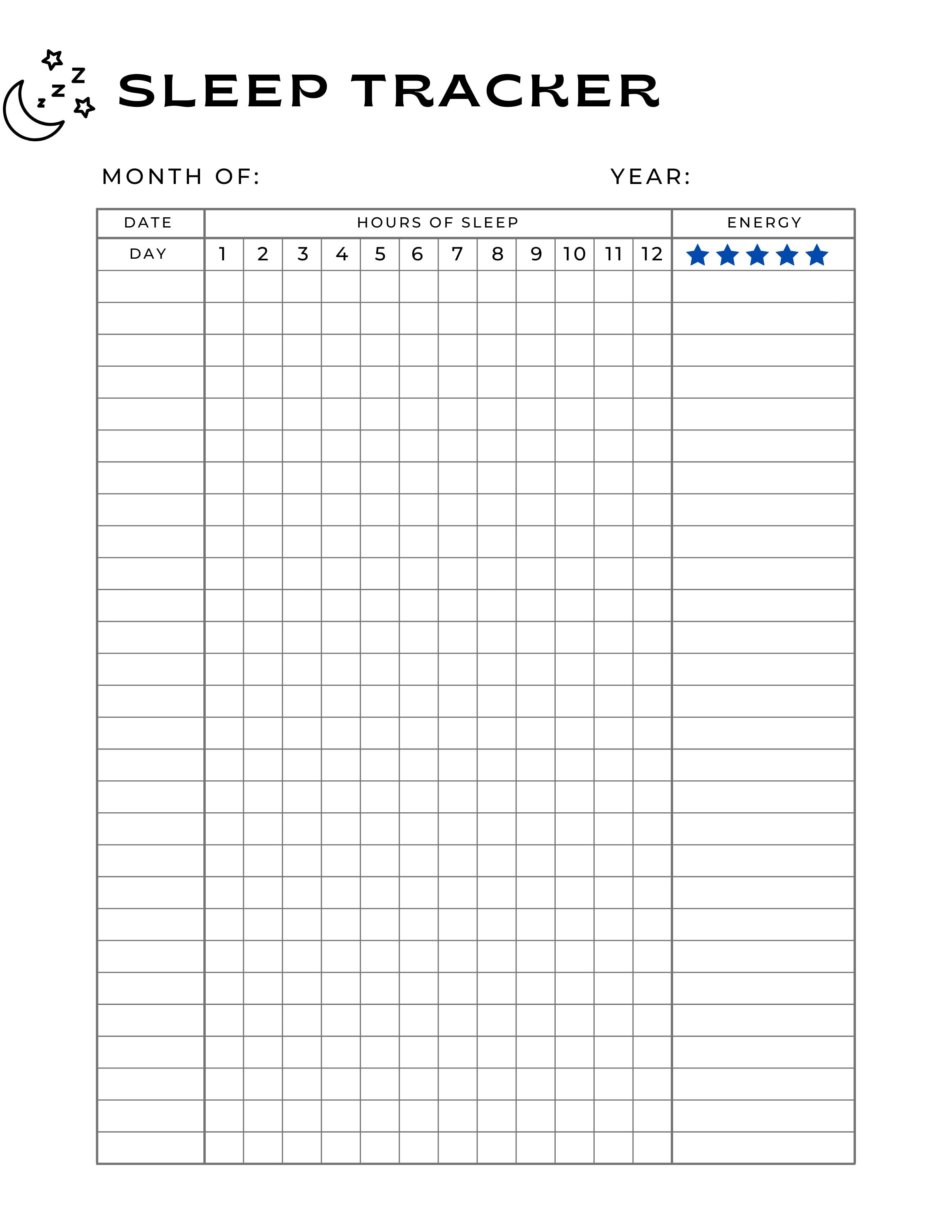 Sleep Tracker and Sleep Hygiene Handout - Etsy