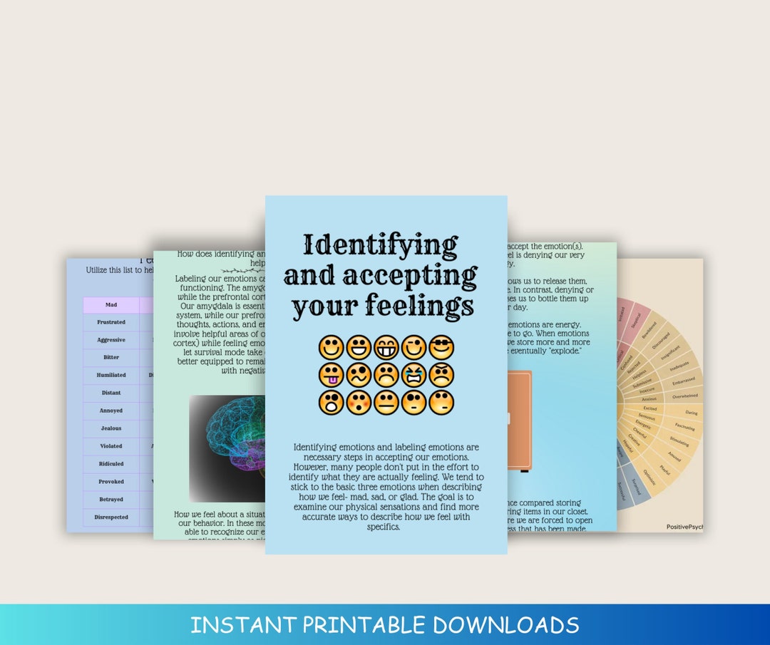 Acknowledging and Accepting Emotions Bundle - Etsy