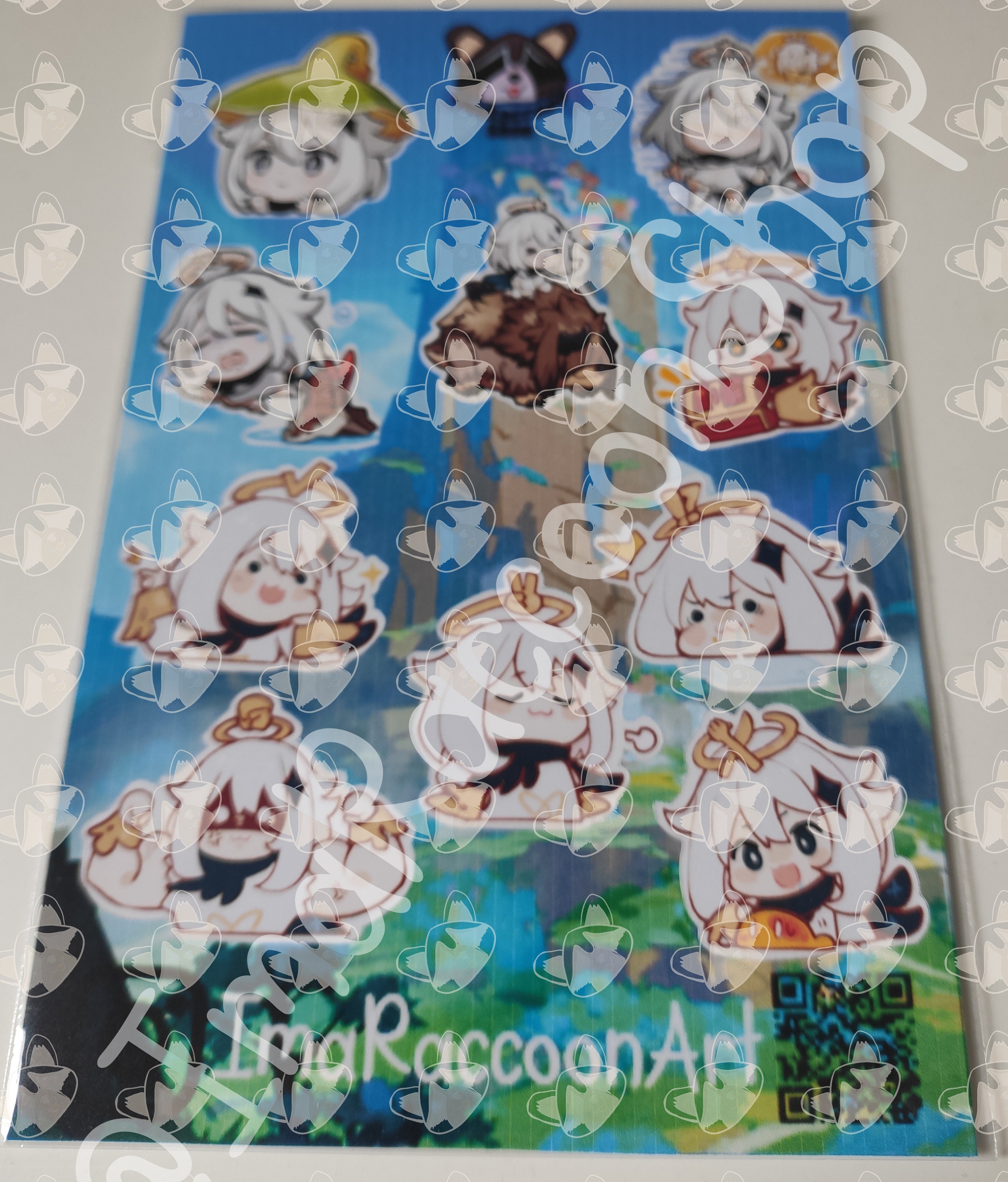 Set 10 Stickers Genshin Impact Emojis Inspiration Window Cling Paimon ...