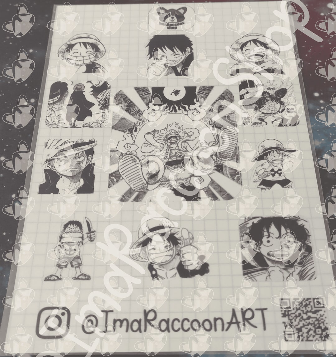 Cut Out Manga Stickers Inspired by One Piece Monkey D. Luffy - Etsy