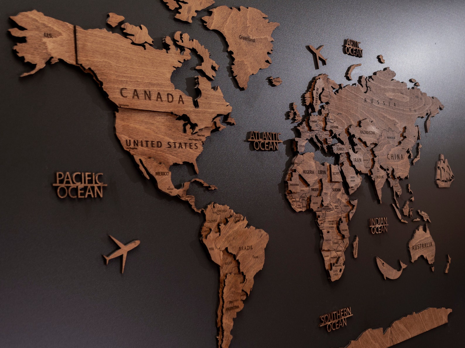 3D Wooden Wall Map of the World 300x167cm - Etsy