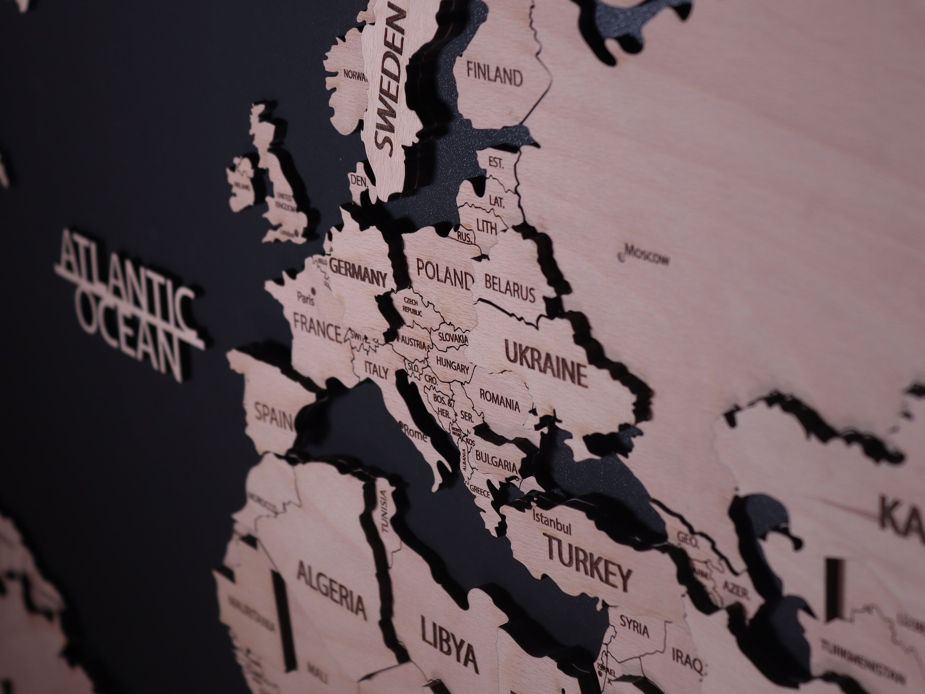 3D Wooden Wall Map of the World 200x111cm - Etsy