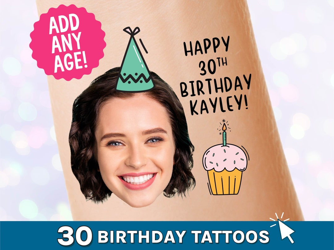 Face Tattoos for Birthday Party Favor Custom Temporary Tattoo ...
