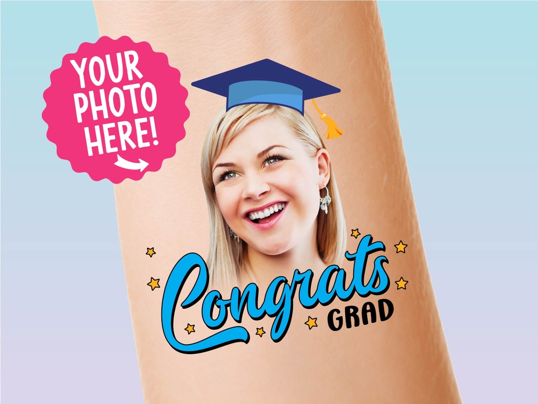 Graduation Custom Tattoos With Face, Class of 2024 Grad Party, Present ...