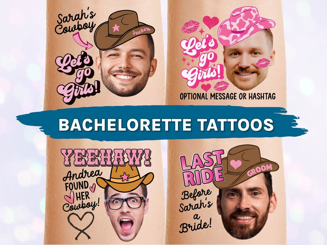 Personalized Tattoo, Custom Groom Face Picture, Last Rodeo Hoe Down ...