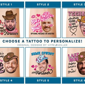 Personalized Tattoo, Custom Groom Face Picture, Last Rodeo Hoe Down ...