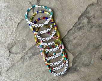 Princess Inspired Bead Bracelets Beaded Name Letter Word Bracelet ...