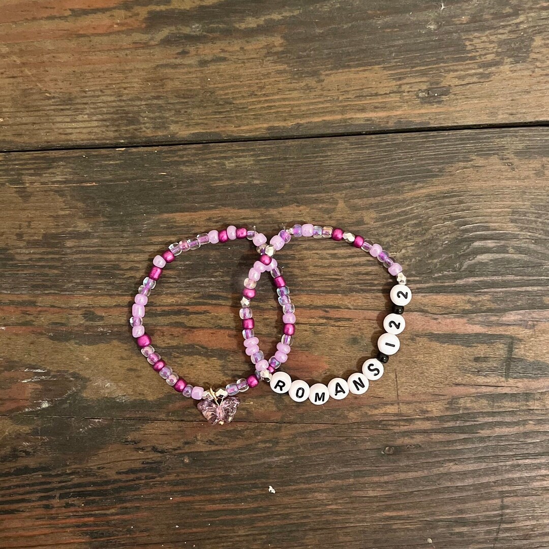 Romans 12:2 Bible Verse Beaded Bracelet Set - Etsy