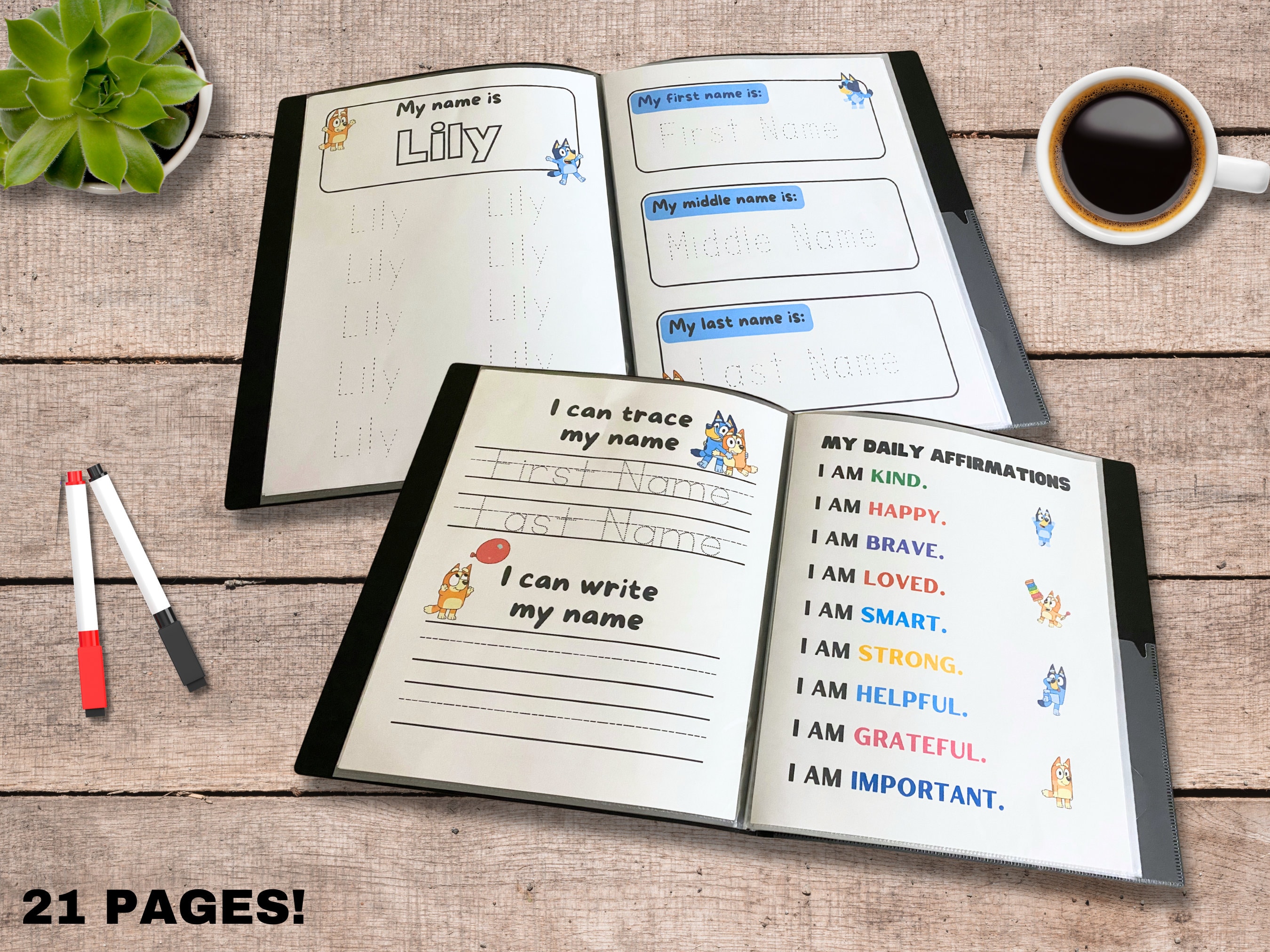Bluey Morning Menu Book: Personalized Preschool Learning Binder - Etsy