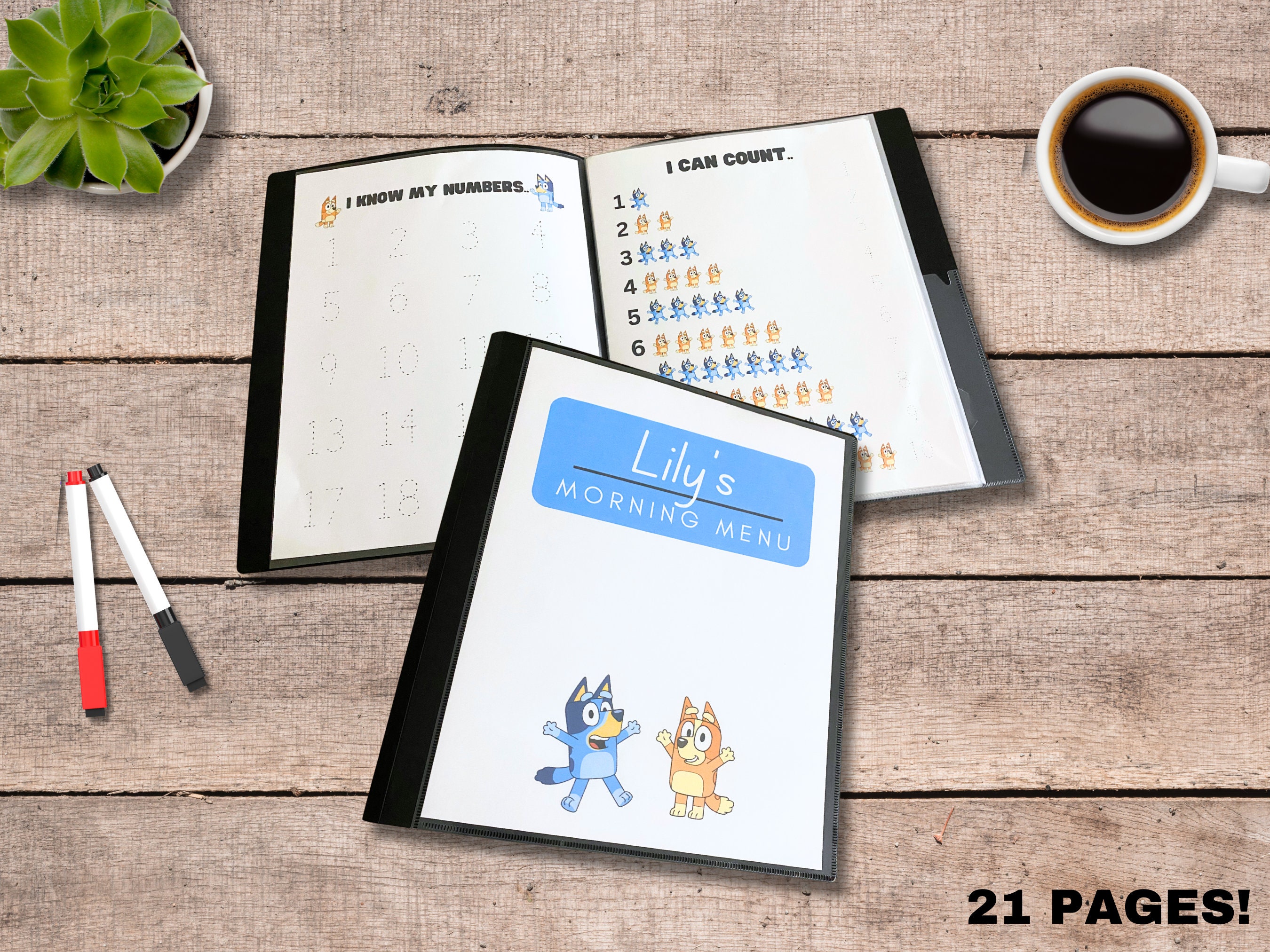 Bluey Morning Menu Book: Personalized Preschool Learning Binder - Etsy
