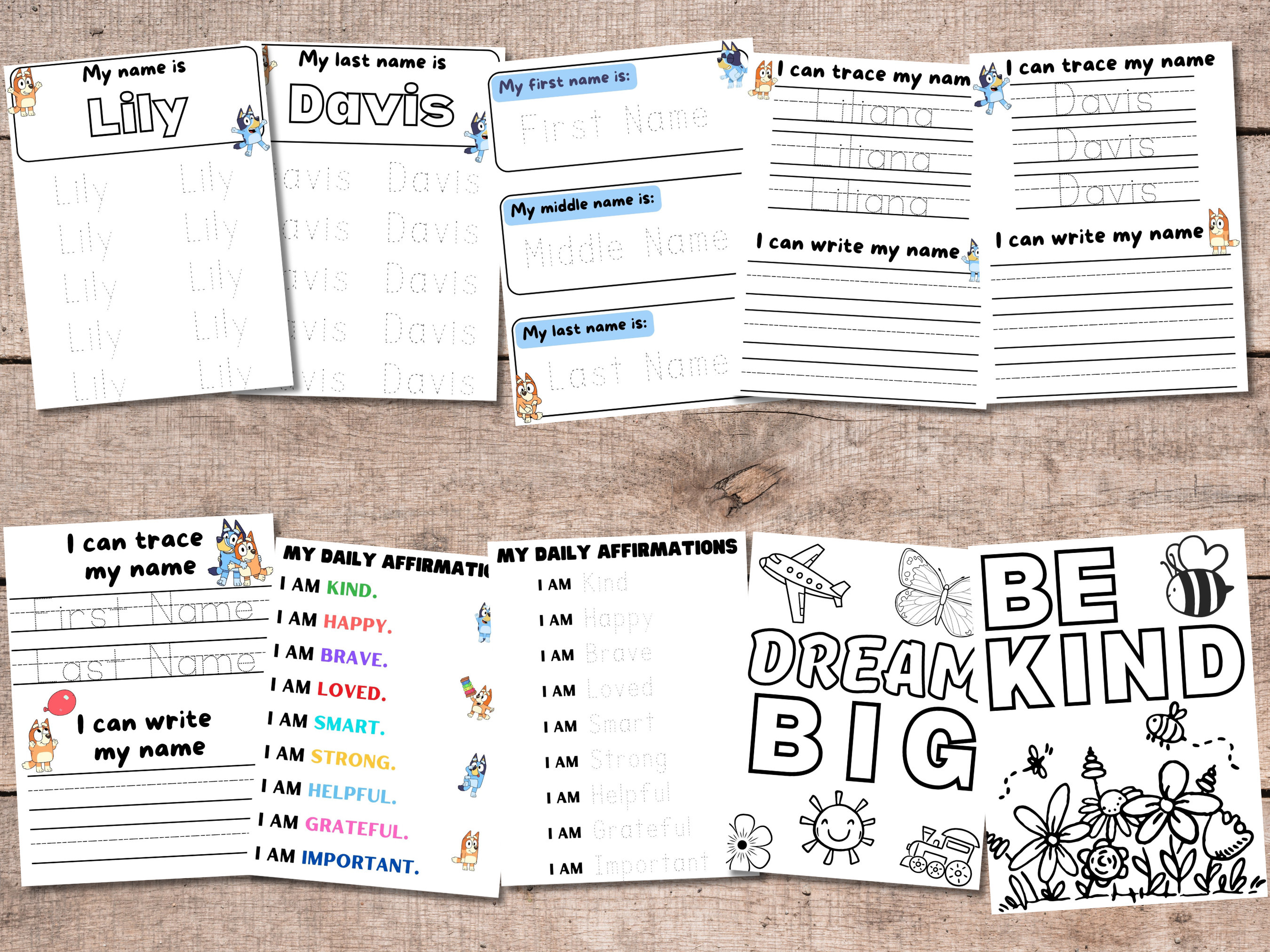 Bluey Morning Menu Book: Personalized Preschool Learning Binder - Etsy