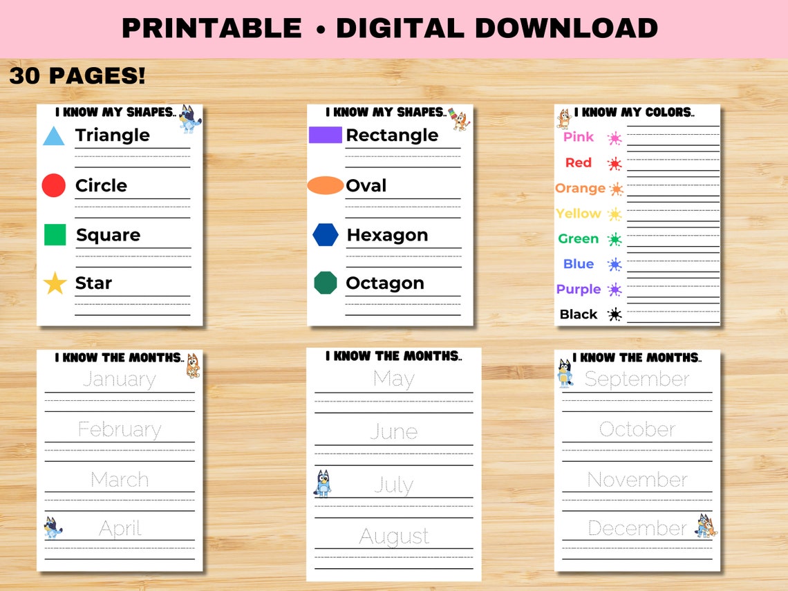 Bluey Morning Menu Bundle | Kindergarten First Grade | Printable ...