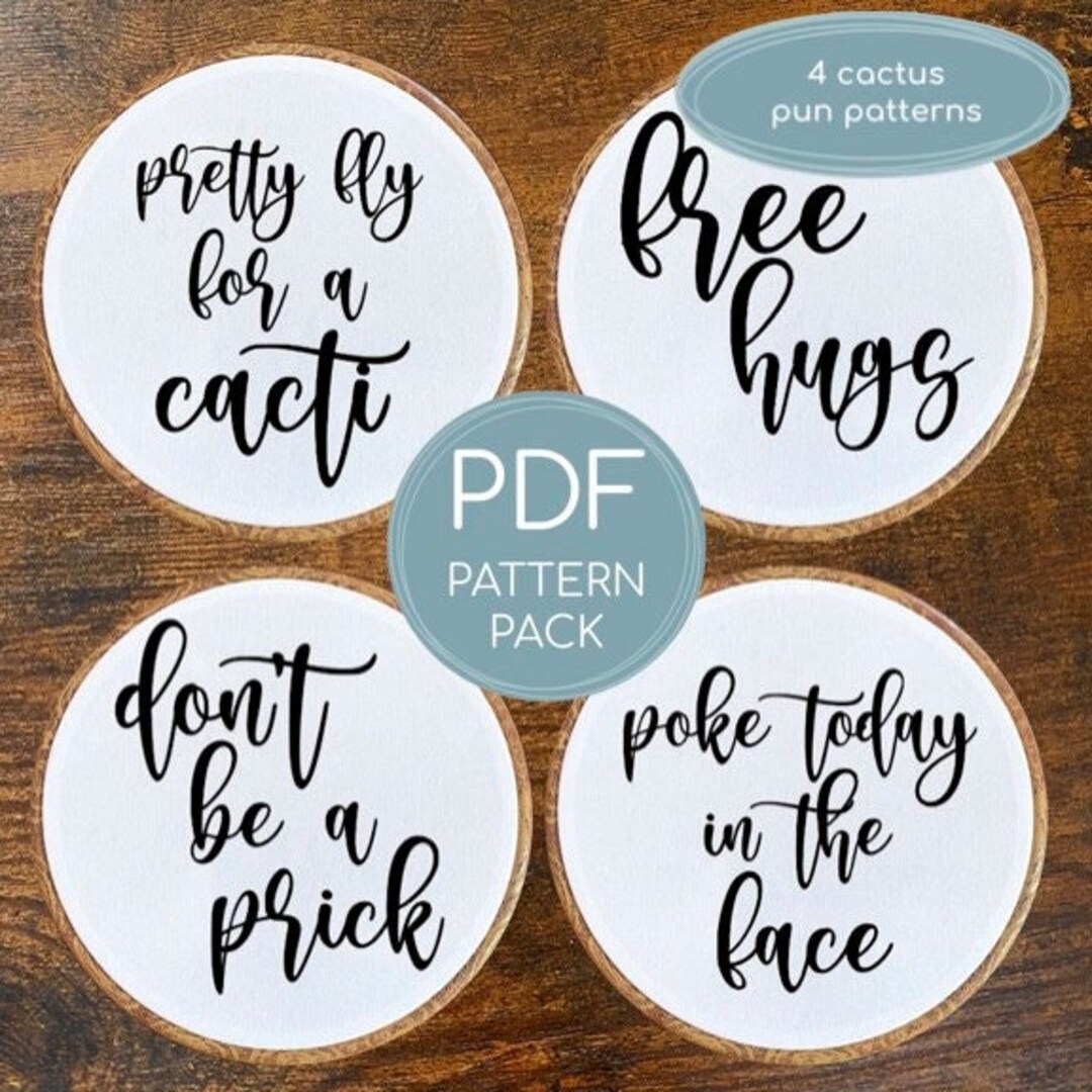 Embroidery Pattern, Cactus Puns, Punny Embroidery, Embroidery Lettering ...