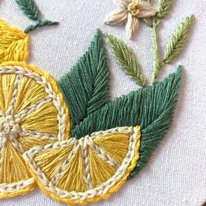 Embroidery Pattern, Lemons and Blossoms, Summer Embroidery, Lemon ...