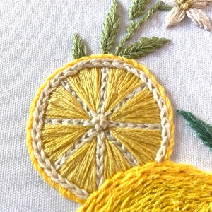 Embroidery Pattern, Lemons and Blossoms, Summer Embroidery, Lemon ...