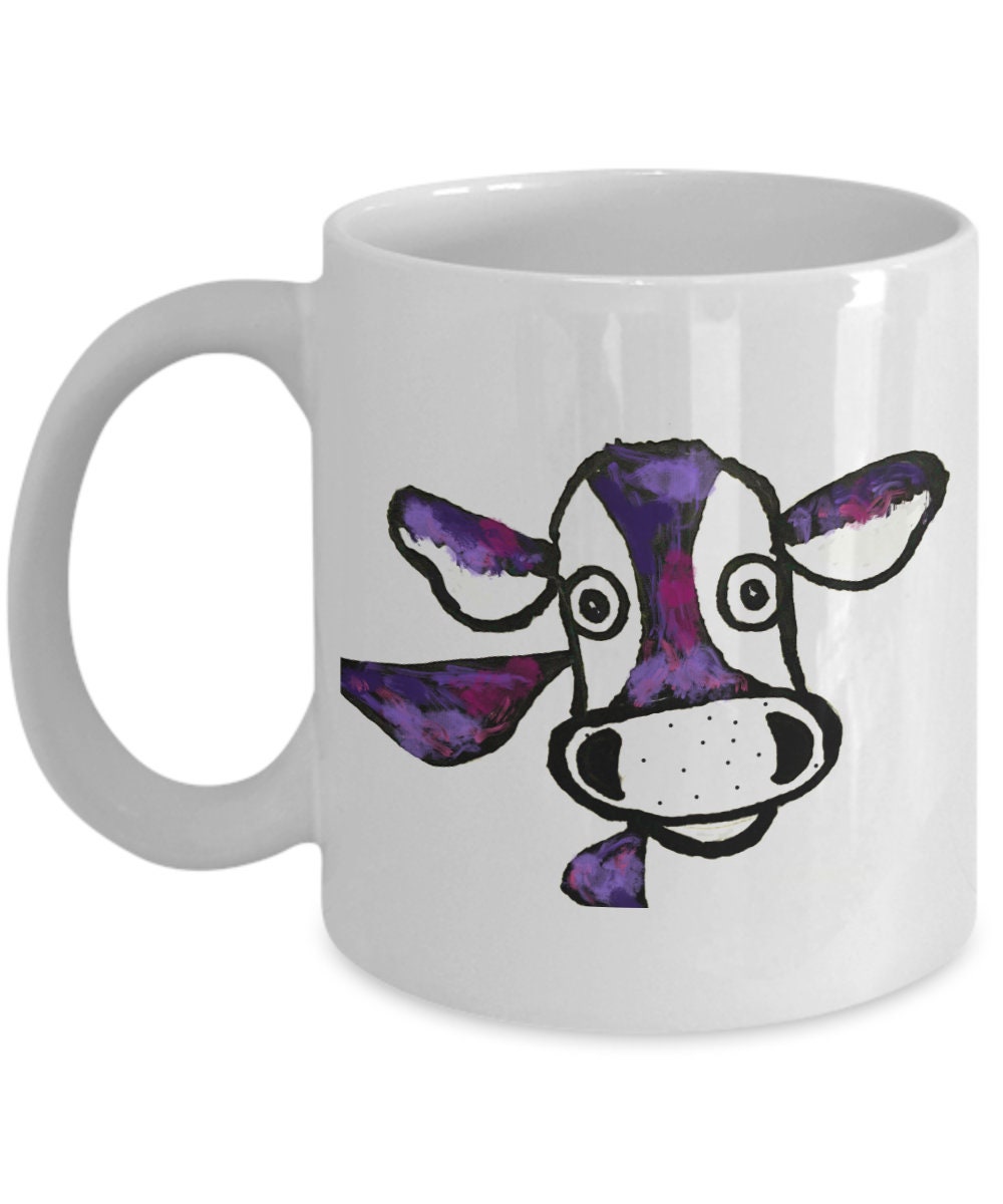 Cow Coffee Mug Farm Animal Mug Cow Face Mug Cow Gift for - Etsy