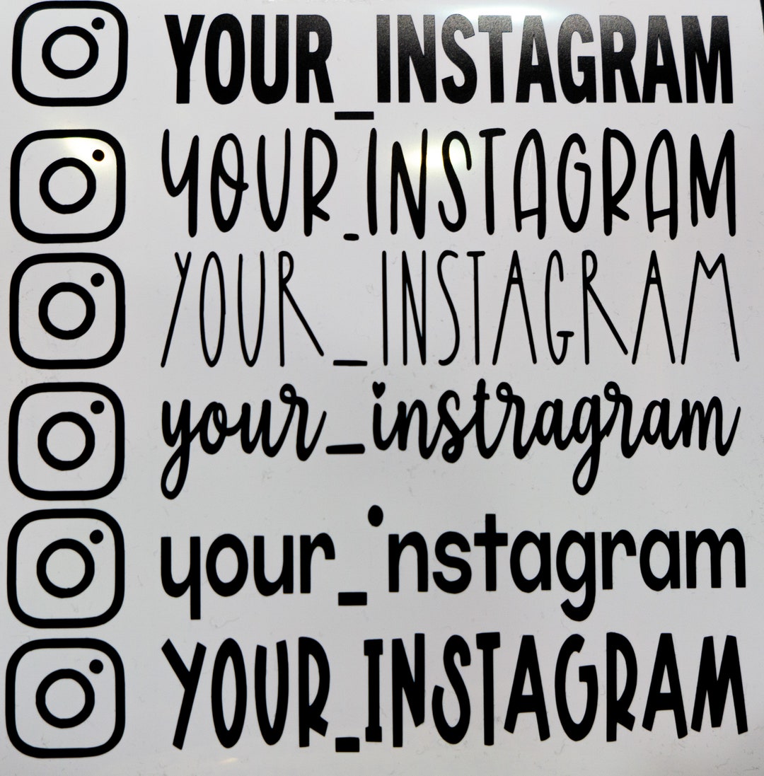 Custom Instagram Name Vinyl Decal / Personalized Instagram Name - Etsy