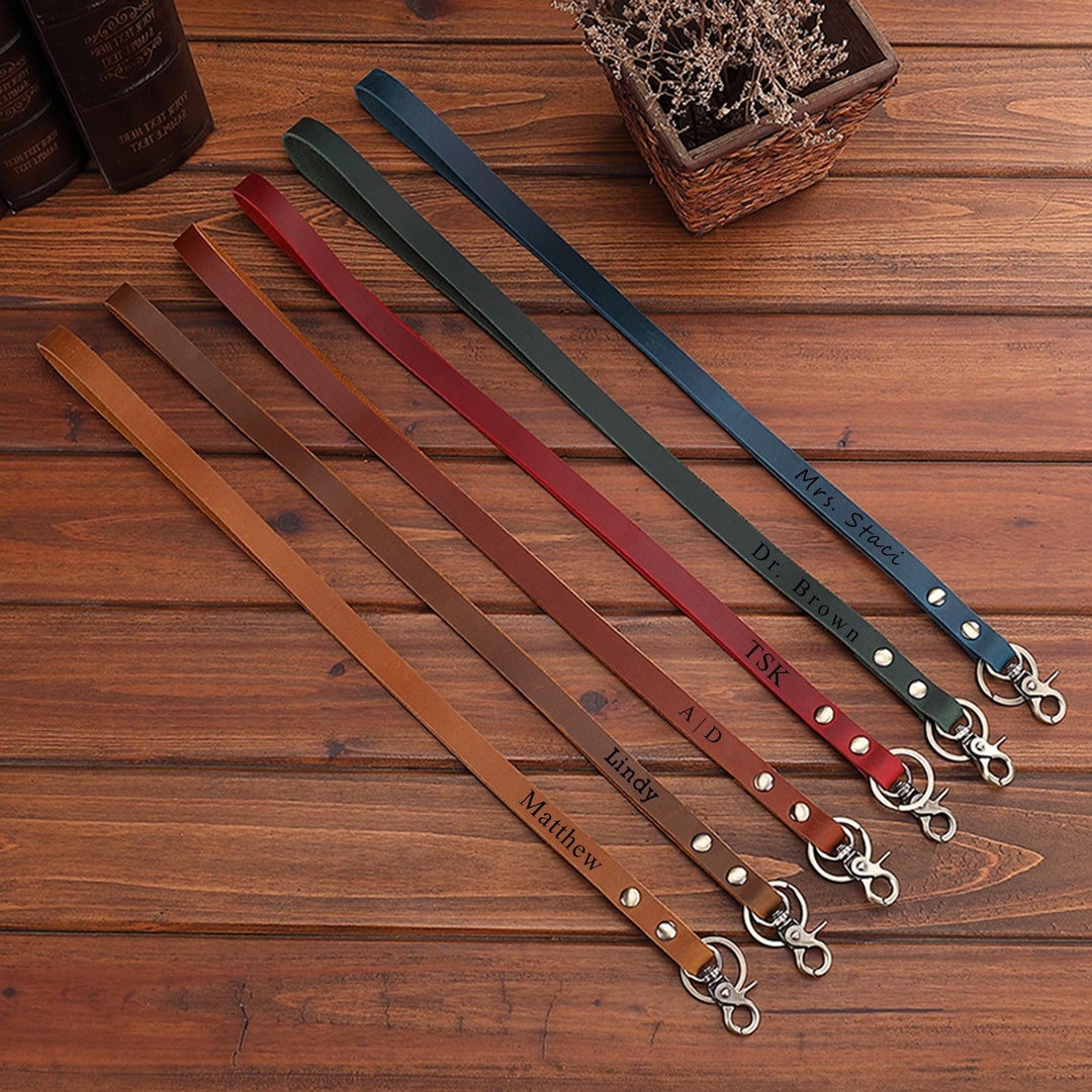 Leather Lanyard Personalized, Teacher Lanyard Leather Lanyard for Keys ...