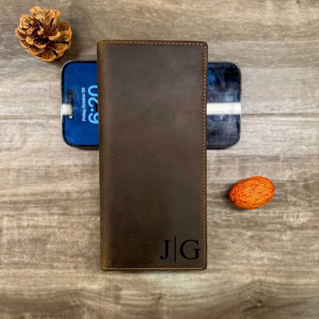 LONG WALLET, MAN Long Leather Wallet, Personalized Long Bifold Wallet ...