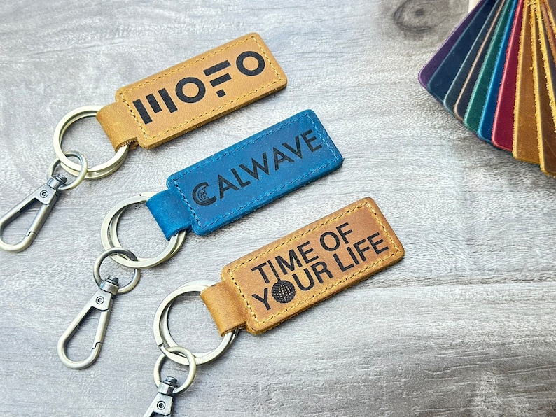Employee Appreciation Gifts, Personalized Leather Keychain, Corporate ...