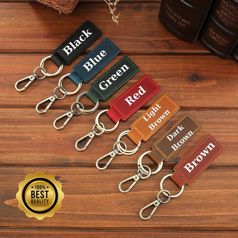 Employee Appreciation Gifts, Personalized Leather Keychain, Corporate ...