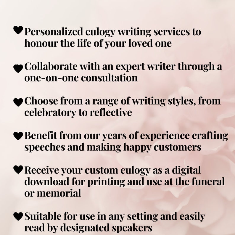 Personalised Eulogy Writing Services - Honouring the Life of Your Loved ...
