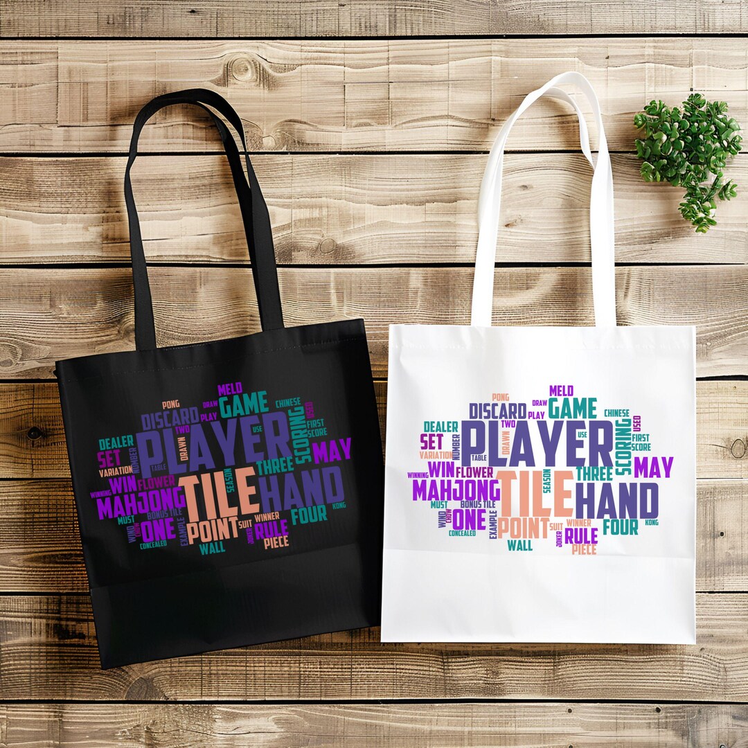 Mahjong Tote, Cotton Canvas Tote Bag, Mahjong Player Gift - Etsy