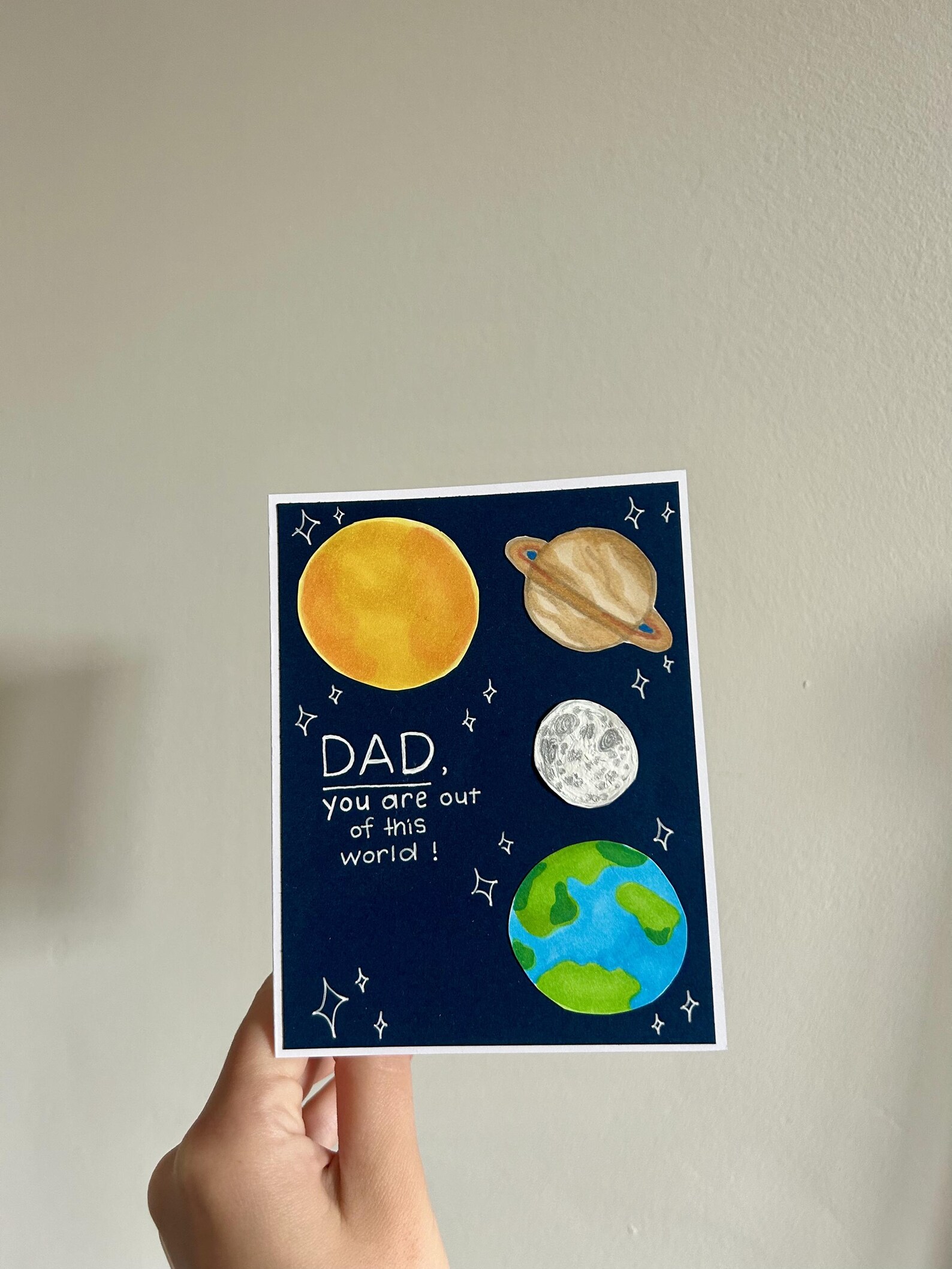 Space Themed Father's Day Card | Cute Galaxy Planet Design | Planets ...