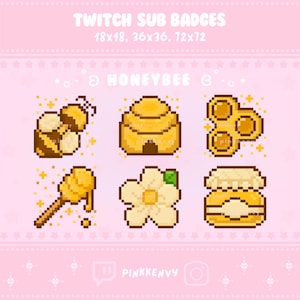 Pixel Honey Bee Sub/bit Badges for Twitch/discord/youtube - Etsy